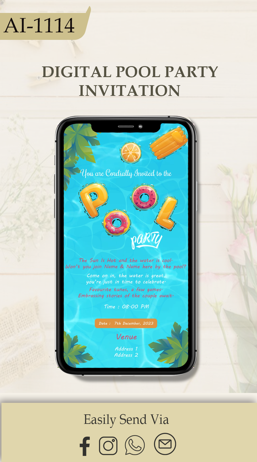 Pool Party Invitation Video Template