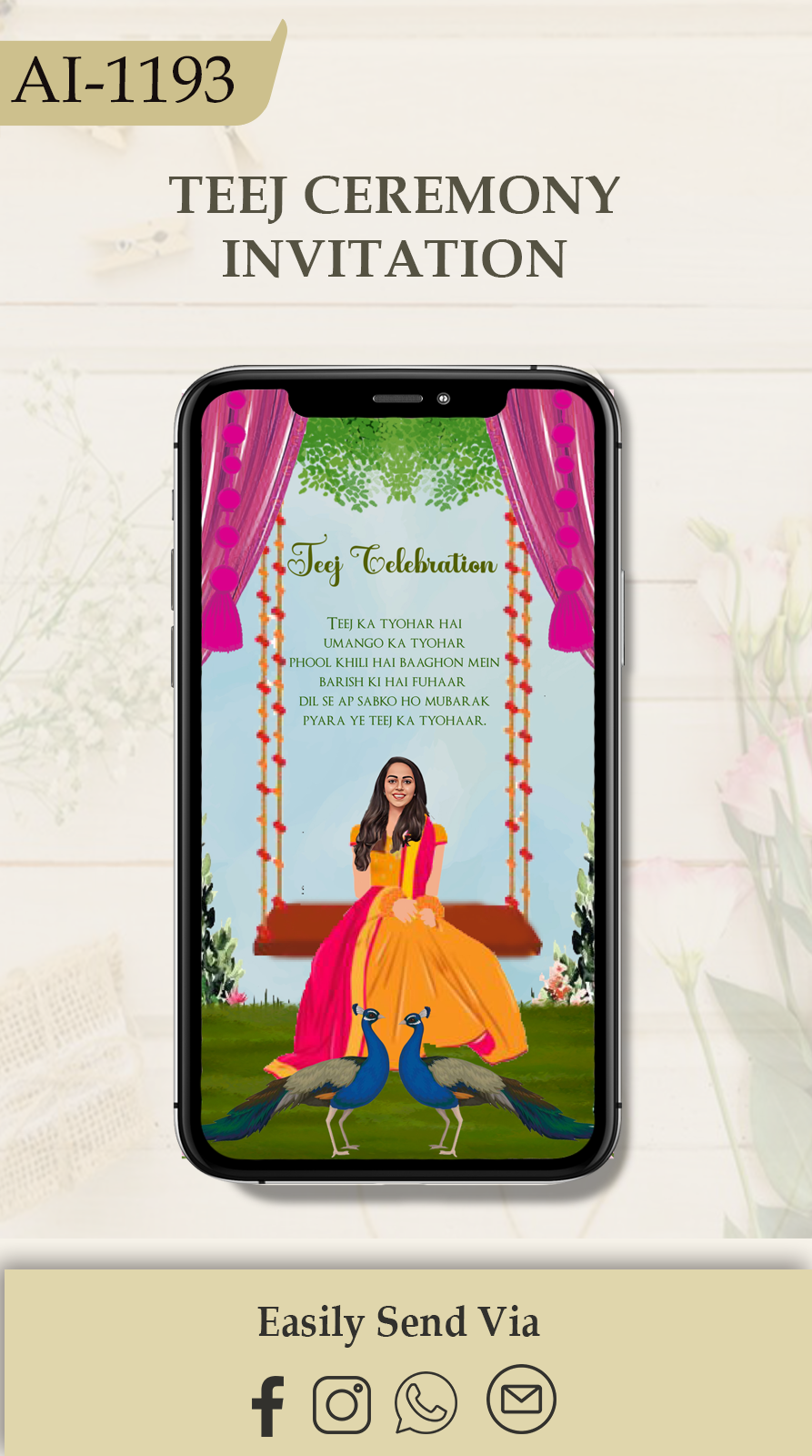 Teej Party Video Invitation Templates