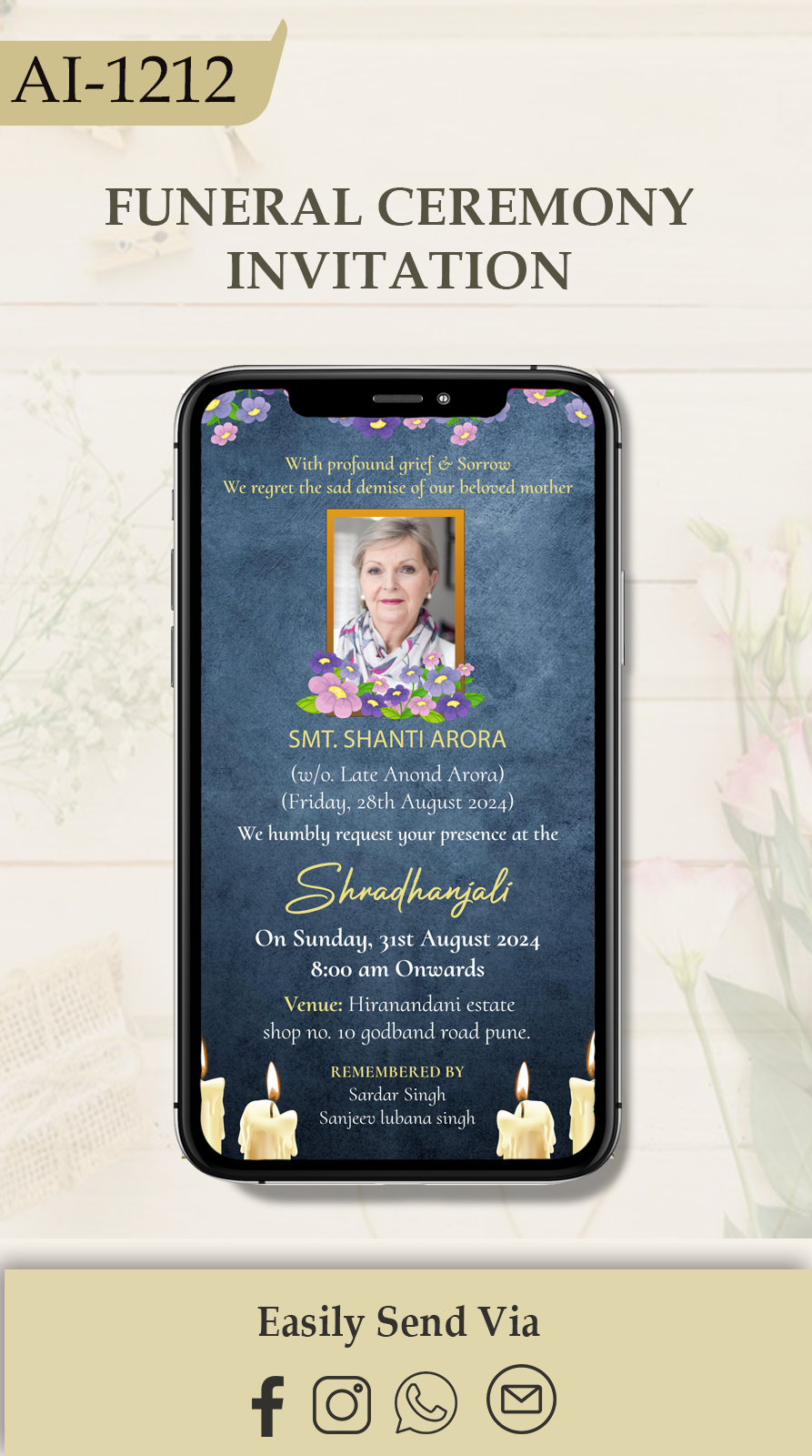 Funeral Ceremony Invitation Templates