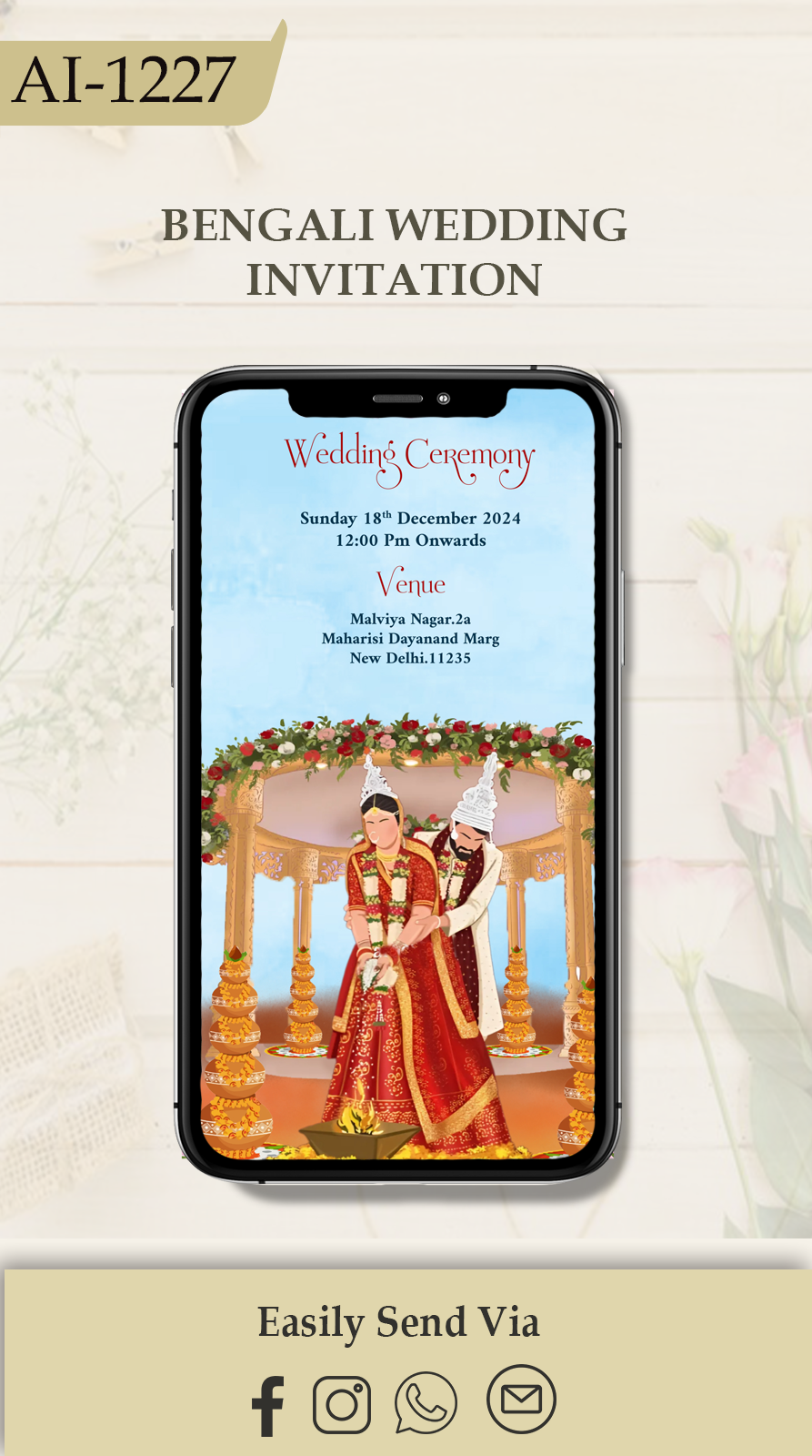 Bengali wedding invitation | Beachweddingtips.com
