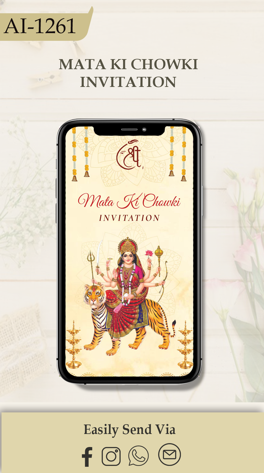 Mata Ki Chowki Video Invitation Templates
