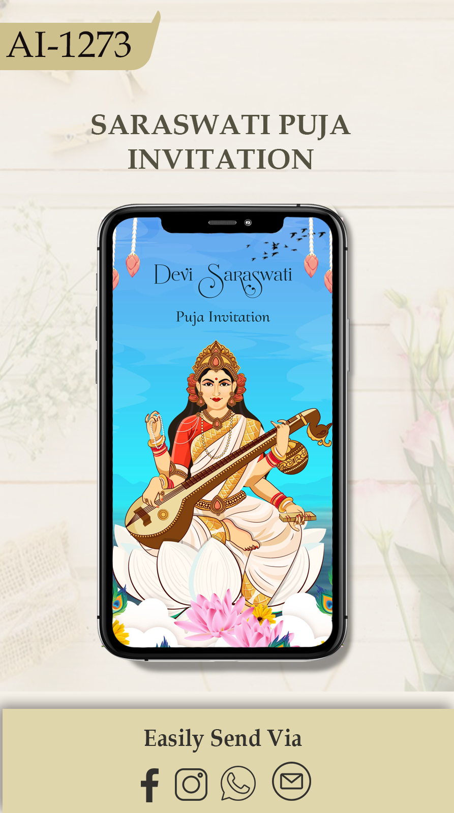 Saraswati Puja Invitation Video Templates