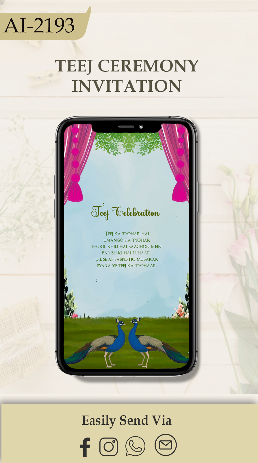 Teej Party Video Invitation Template