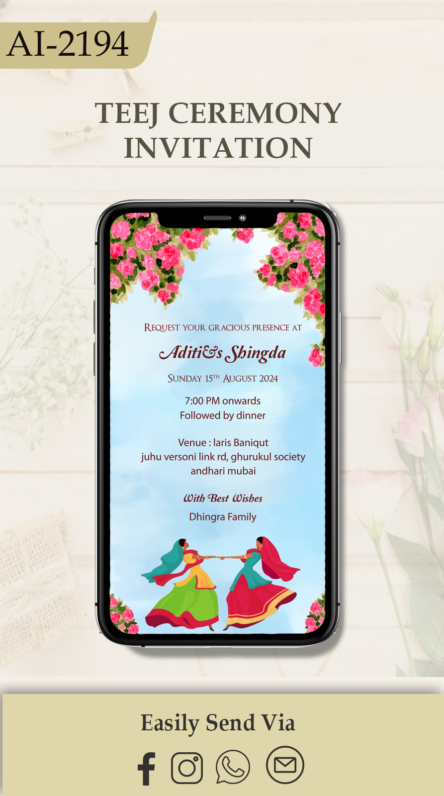 Teej Party Video Invitation Template